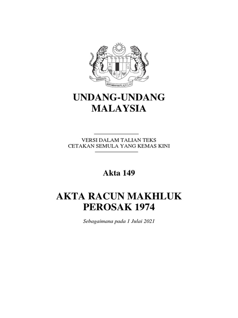 Undang-Undang Malaysia: Akta 149 | PDF