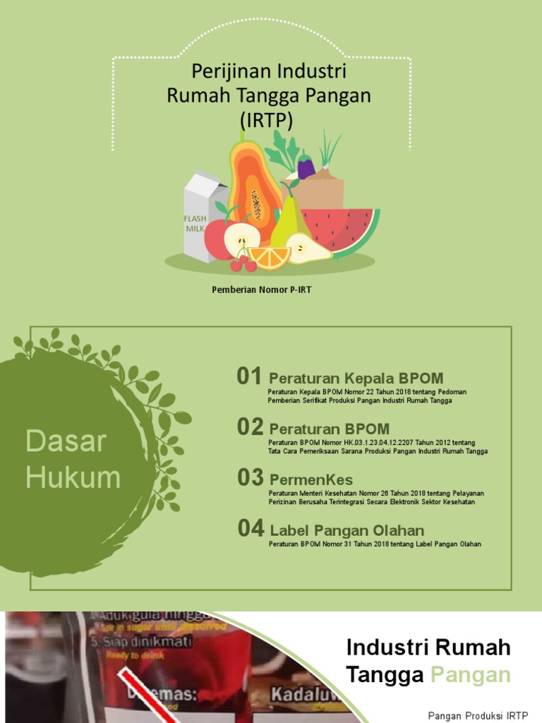 Materi Perijinan Industrri Rumah Tangga Pangan (P-IRT) | PDF