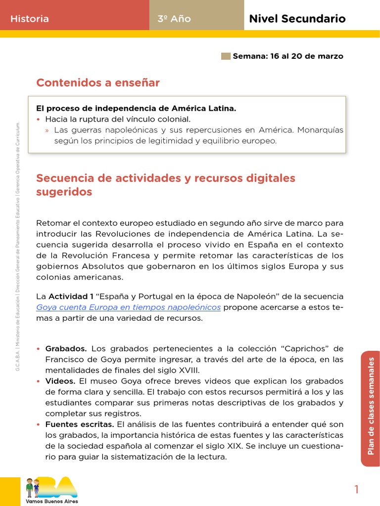 Plan Clases Sec Hist 3 | PDF | España | America latina