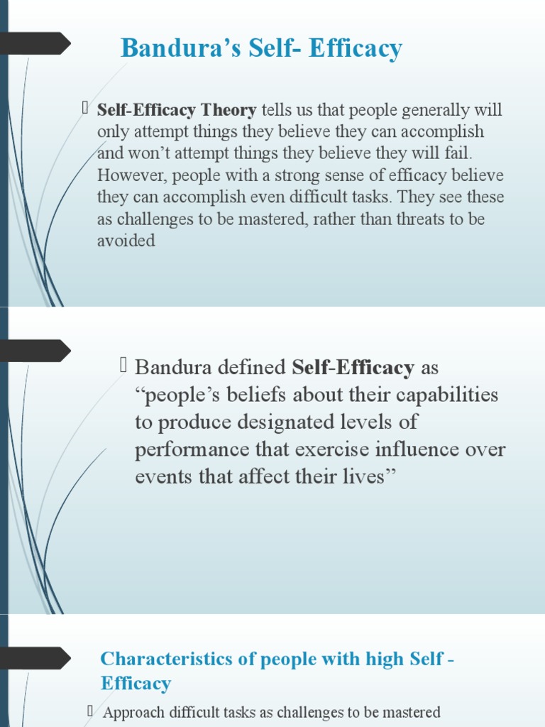 UTS Final3 Banduras-Self-Efficacy Original | PDF | Self Efficacy | Mindset
