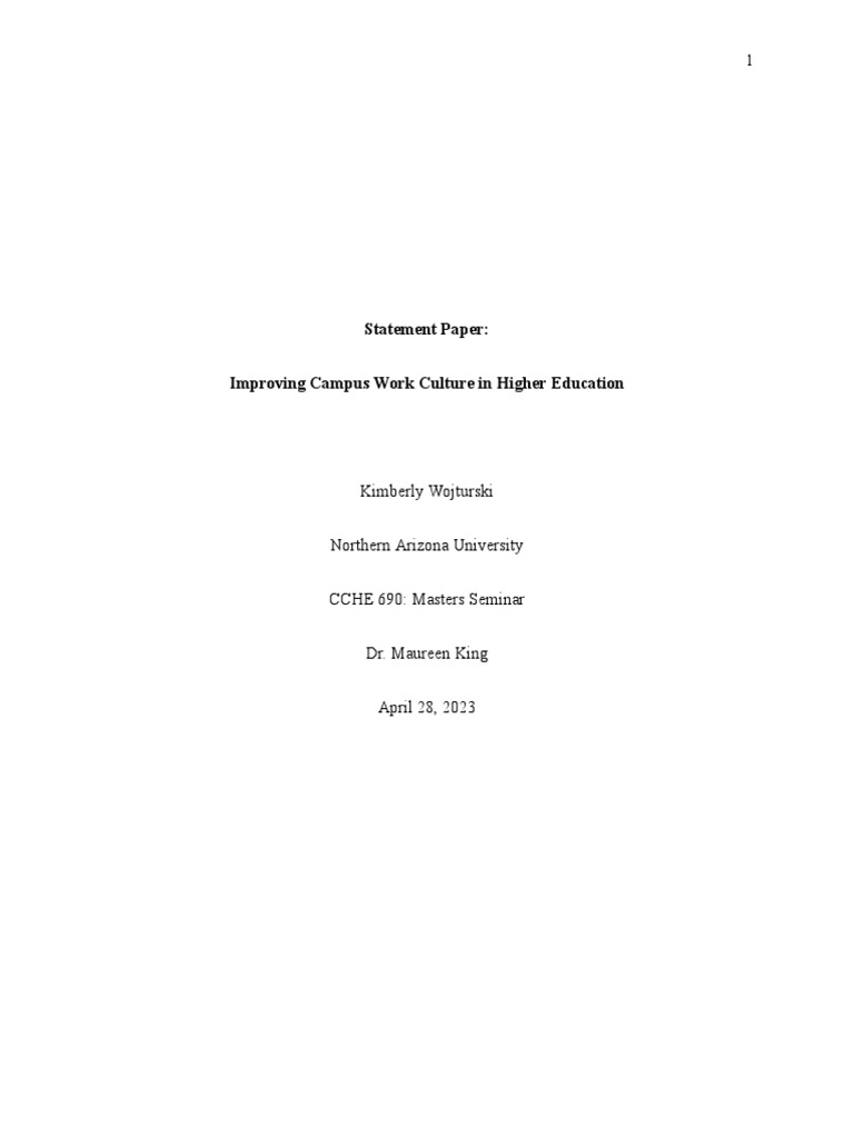 Cche690 - Statement Paper | PDF | Professors In The United States ...