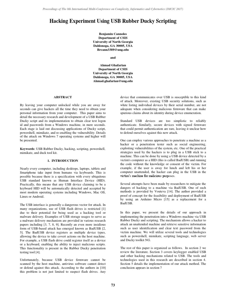 Hacking Experiment Using USB Rubber Ducky Scripting | PDF | Malware ...
