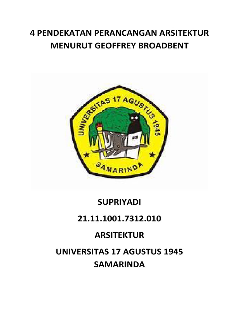 4 Pendekatan Perancangan Arsitektur Menurut Geoffrey Broadbent | PDF