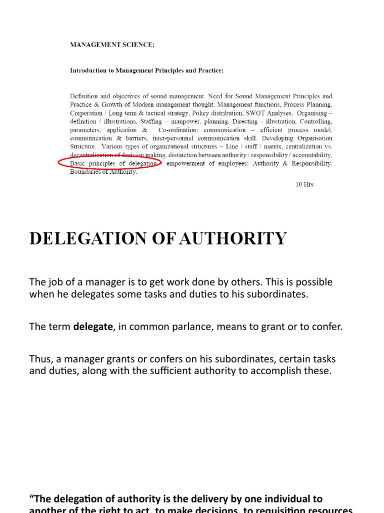 Delegation of Authority | PDF