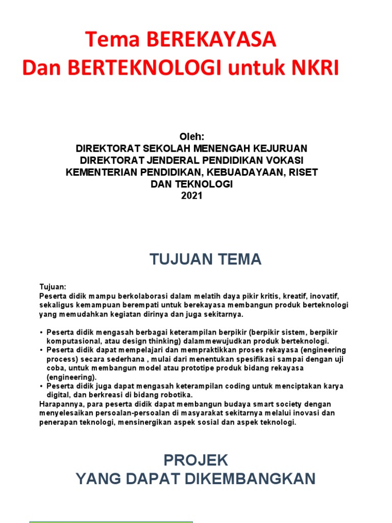 Overview Tema Berekayasa Dan Berteknologi Untuk Nkri | PDF | Seni
