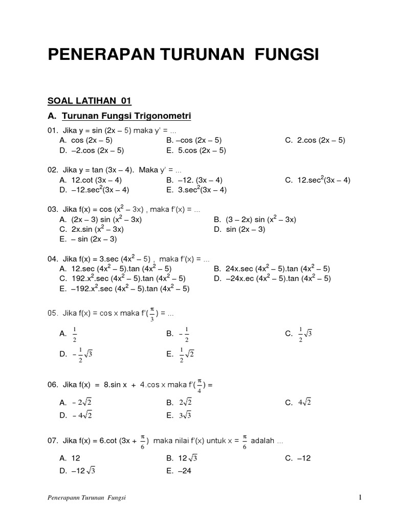 Penerapan Turunan Fungsi | PDF