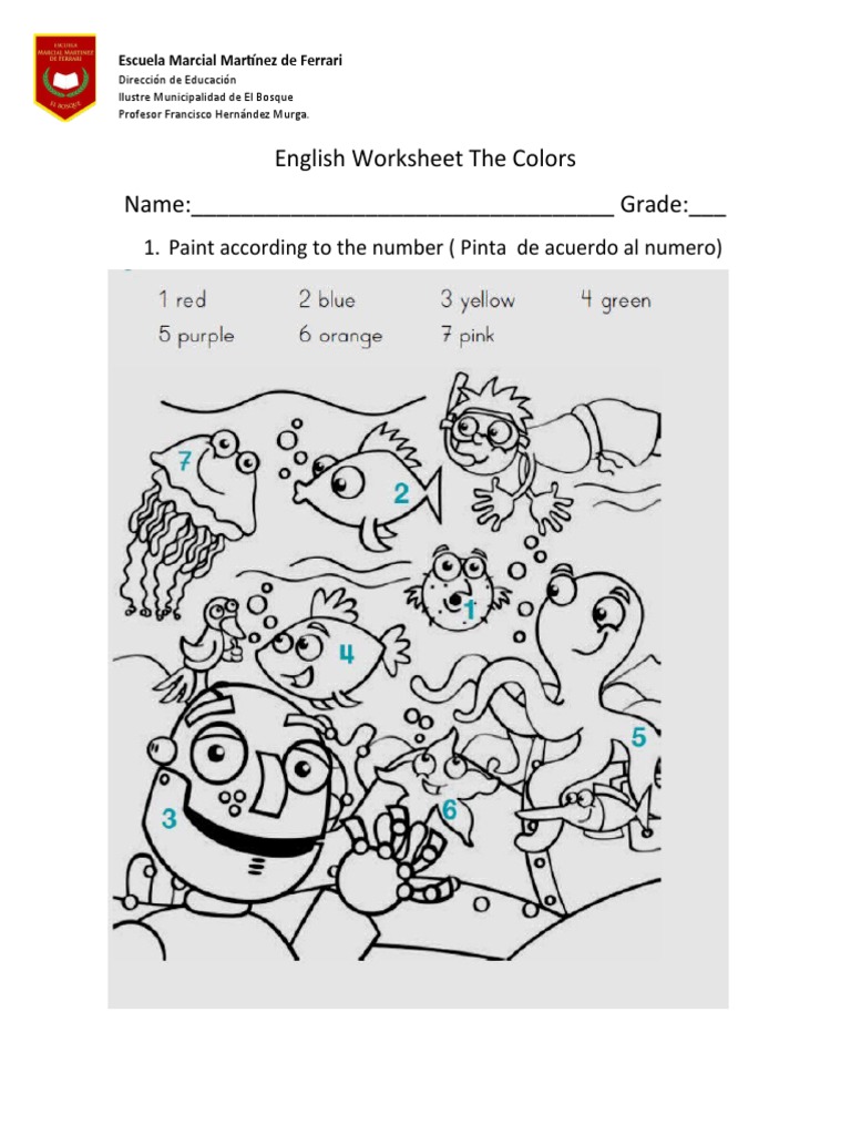 English Worksheet The Colors 1 Basico | PDF