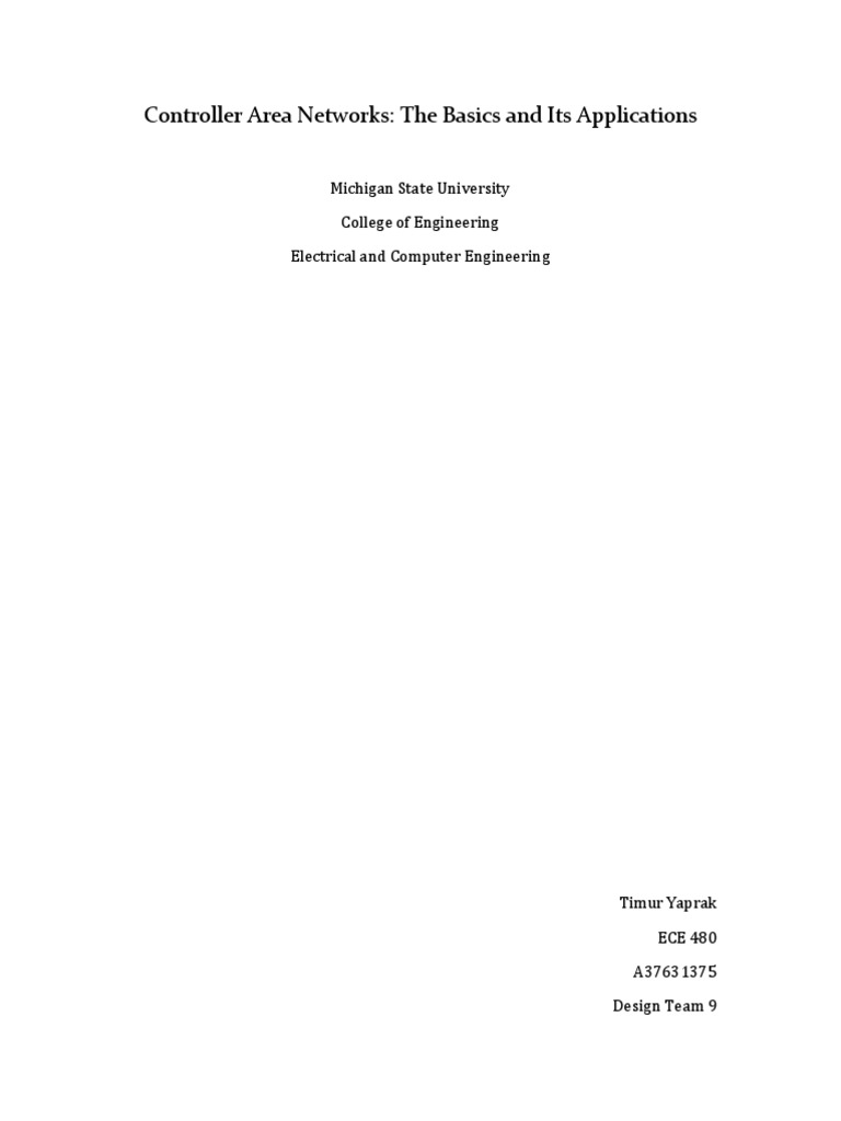 CAN Bus Basics | PDF | Osi Model | Information And Communications Technology