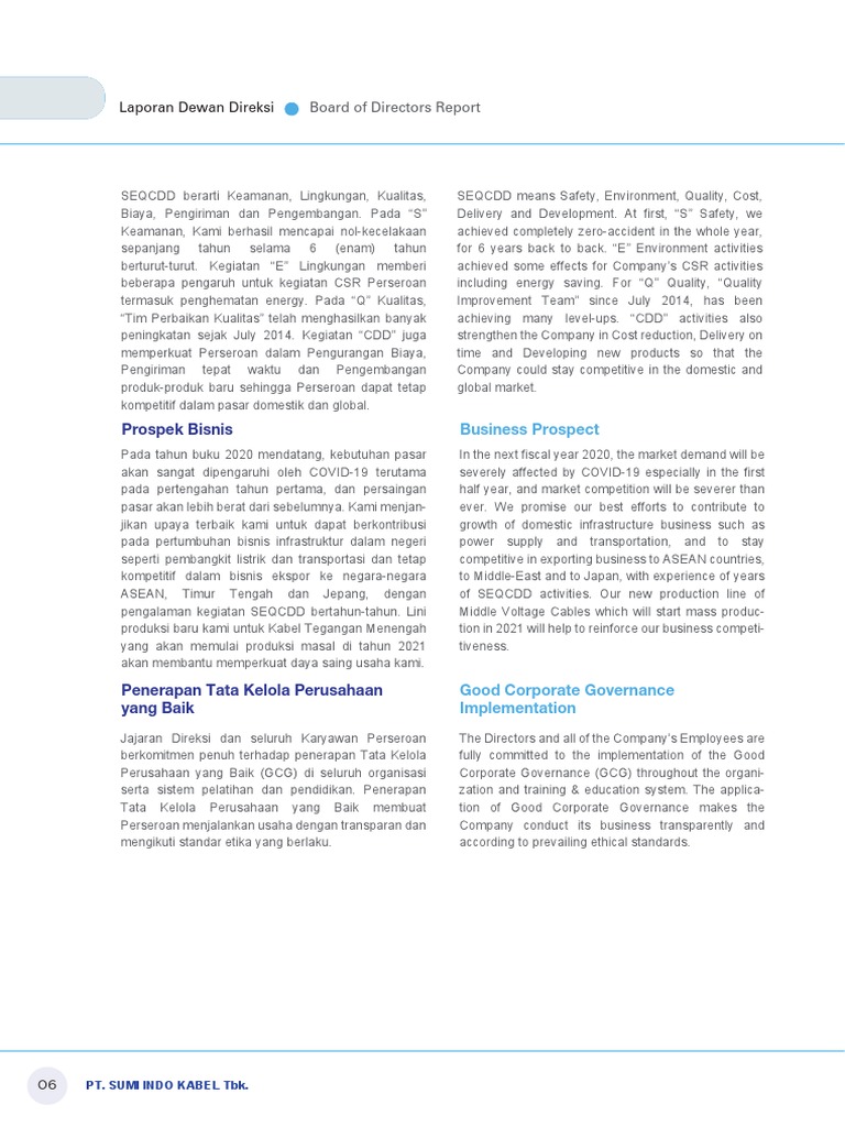 Annual Report PT Sumi Indo Kabel - B 1page-8 | PDF