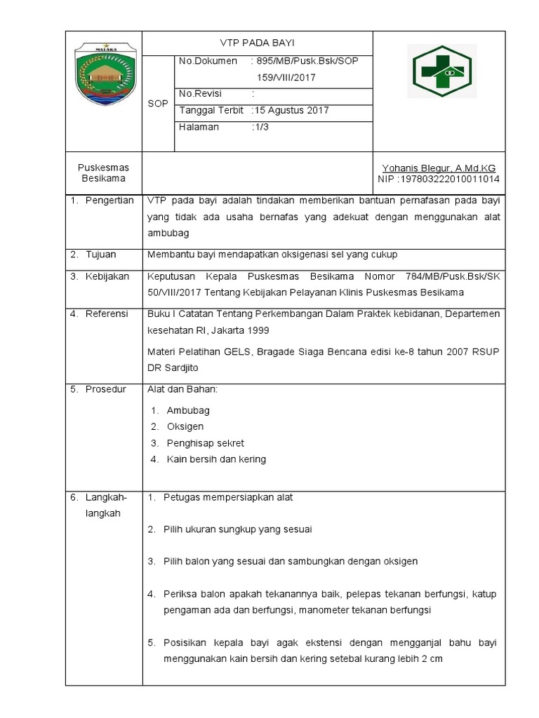 Sop VTP Pada Bayi | PDF