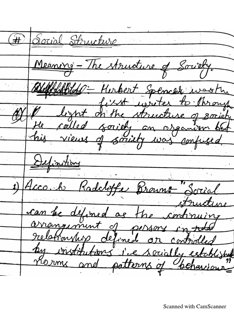 Social Structure-Meaning, Definition and Elements | PDF