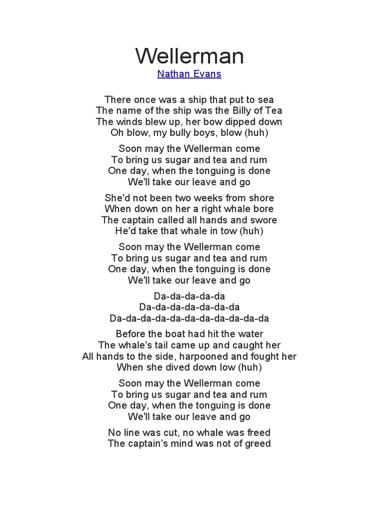 Wellerman Song | PDF | Poetry