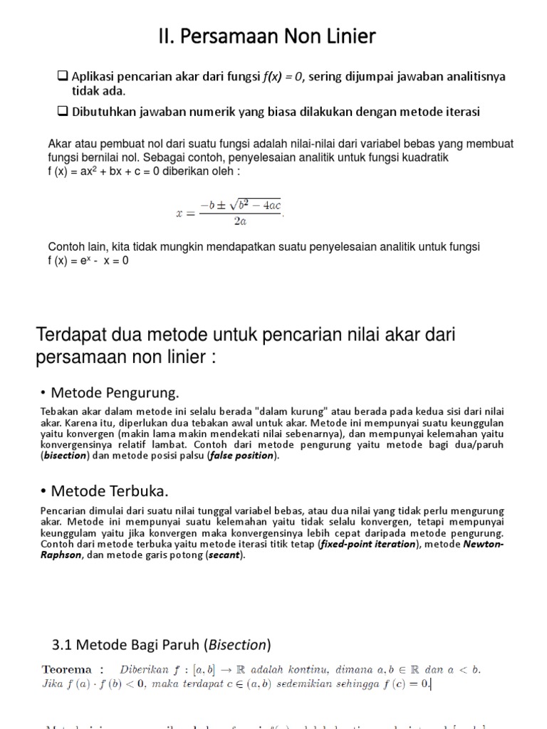 Persamaan Non Linear | PDF