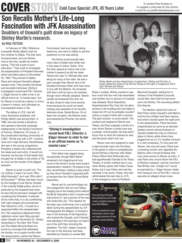 Cold Case Kansas Special On JFK Assassination Researcher Shirley Martin ...