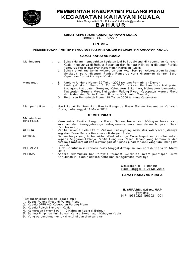 SK. Pengurus Pasar | PDF