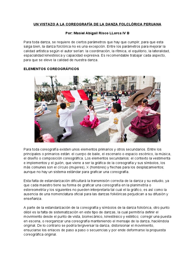 Elementos de La Coreografia | PDF | Bailes | Coreografía