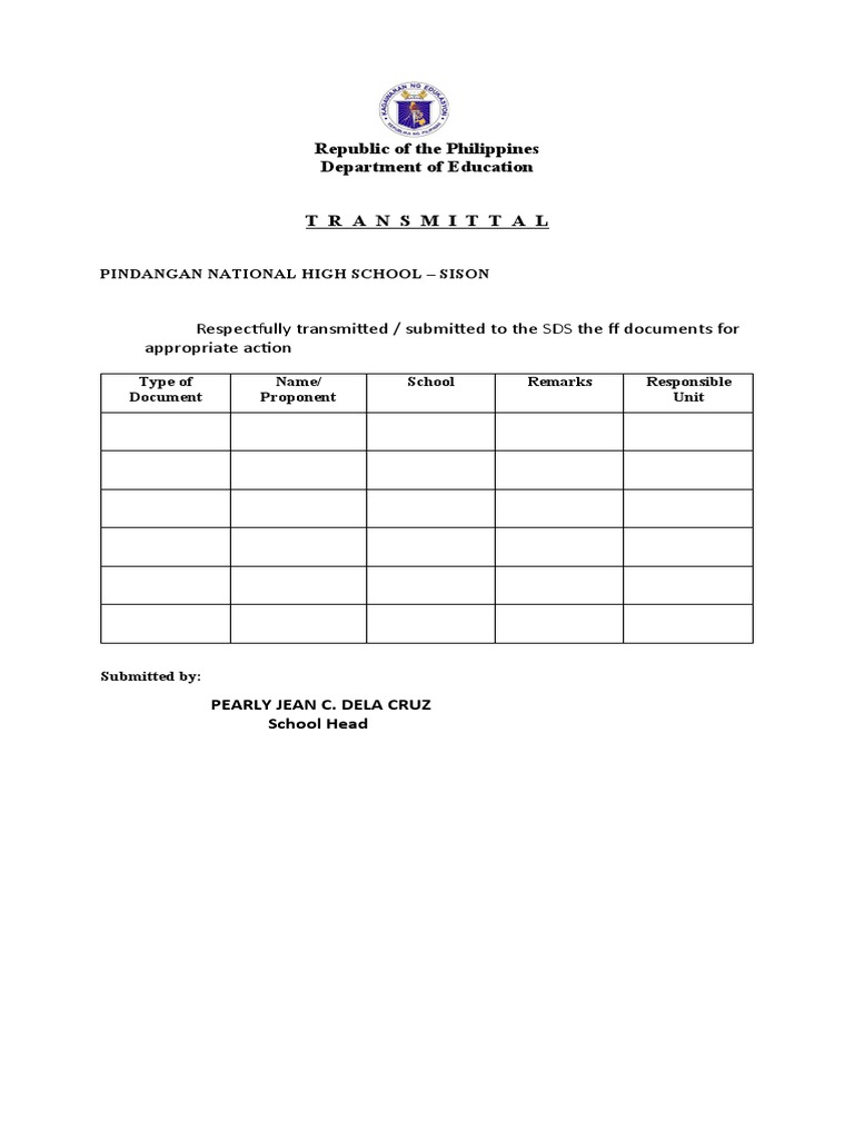 TRANSMITTAL | PDF