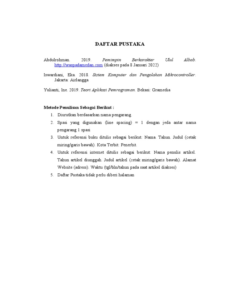 Format Daftar Pustaka | PDF | Komputer