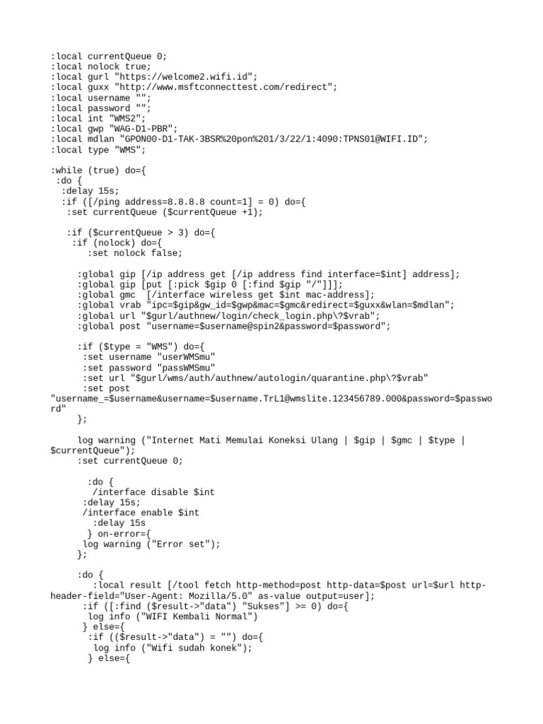 Autologin Wifi Id | PDF