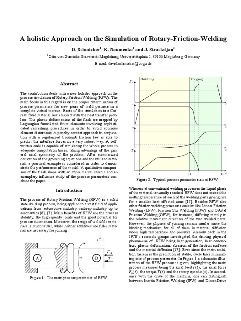 A Holistic Approach On The Simulation of Rotary-Friction-Welding | PDF ...