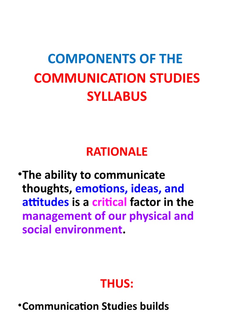 Components of The Syllabus | PDF | Communication | Reading Comprehension