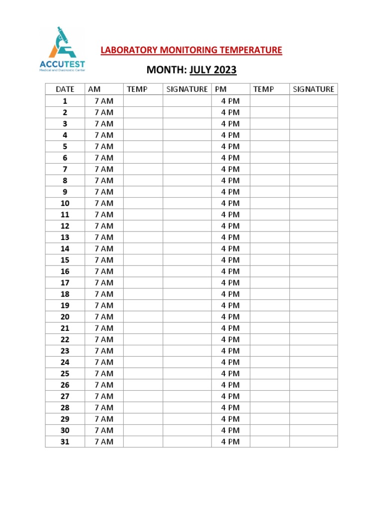 Reagent Ref Monitoring Temperature | PDF