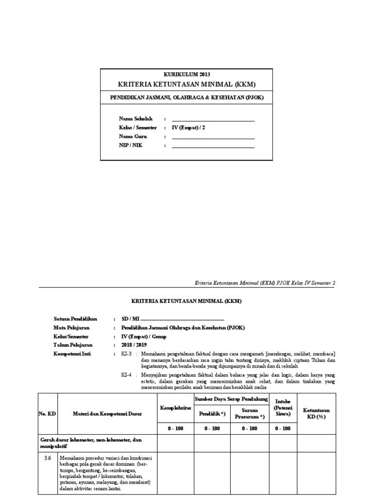 KKM Pjok KLS 4-2 | PDF