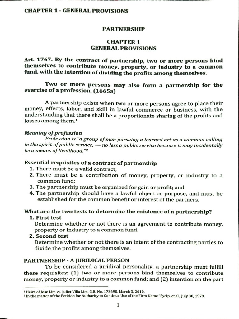 General Provision. Partnership | PDF