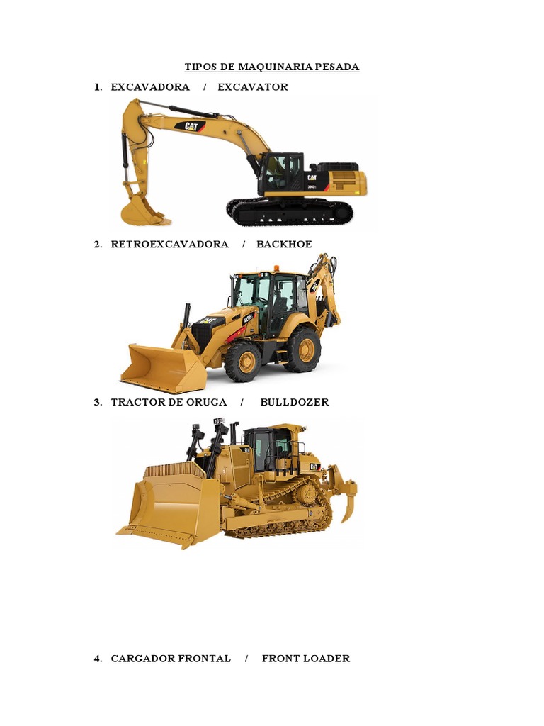 Nombres De Maquinaria De Construccion