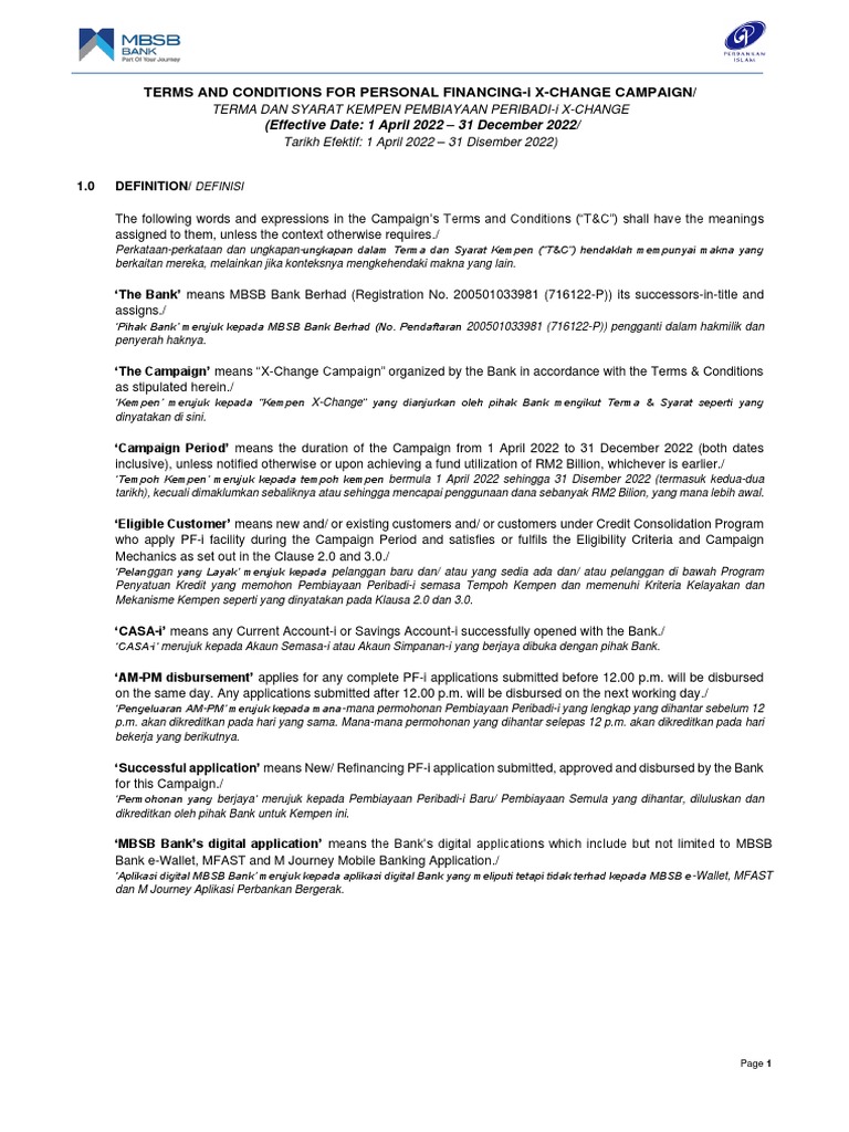 (X-Change Campaign) TNC | PDF