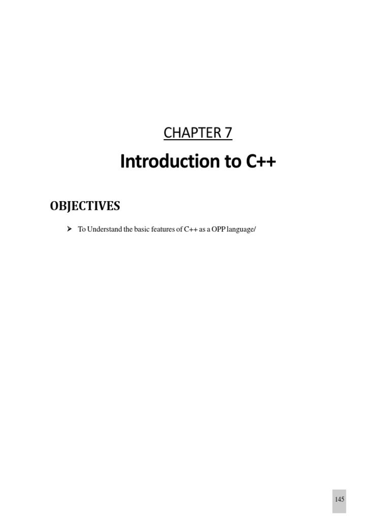 Chapter 7 Introduction To C++ | PDF | Reserved Word | C++ Chapter 7 Introduction To C++ | PDF | Reserved Word | C++