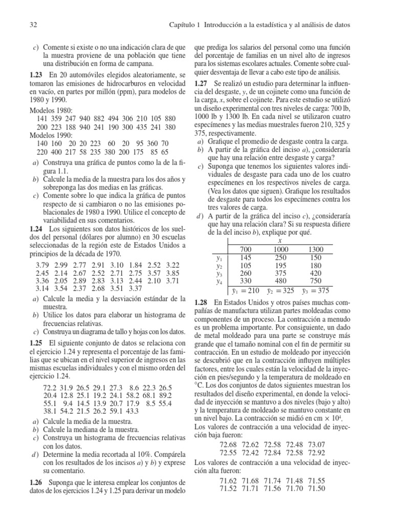 32 Capítulo 1 Introducción A La Estadística y Al Análisis de Datos | PDF | Método científico ...