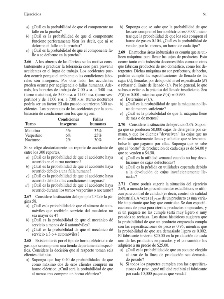 Ejercicios 61 | PDF | Probabilidad