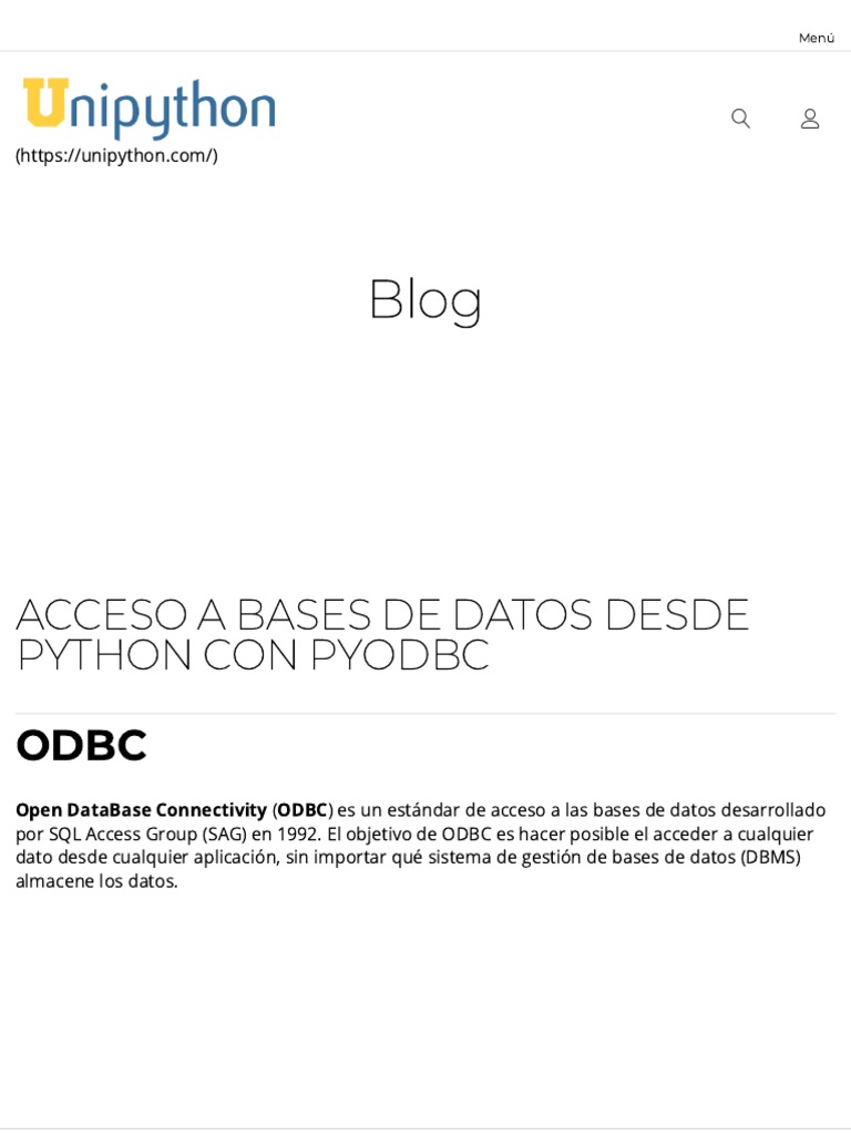 Acceso A Bases de Datos Desde Python Con Pyodbc - Cursos de ... Acceso A Bases de Datos Desde Python Con Pyodbc - Cursos de ...
