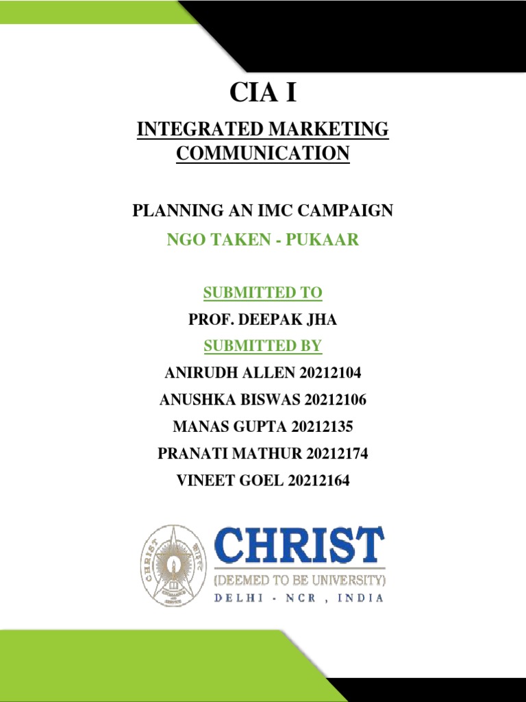 IMC Campaign Plan for Pukaar NGO | PDF | Target Audience | Social Media