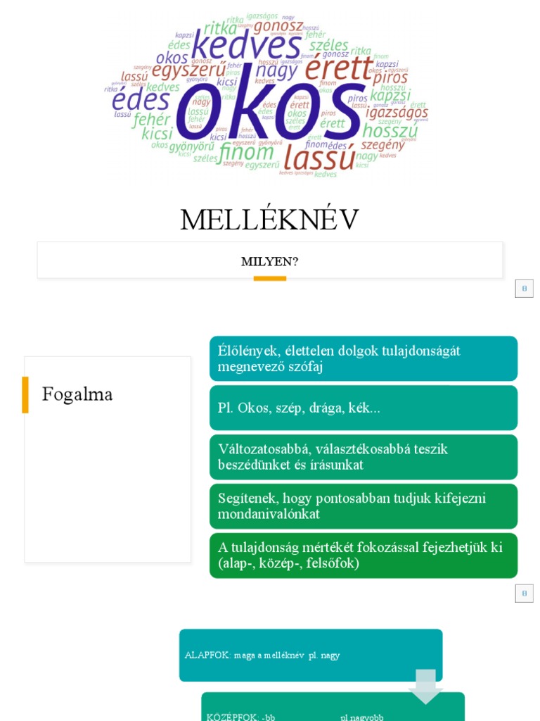 3 Oszt Nyelvt Melleknevek | PDF
