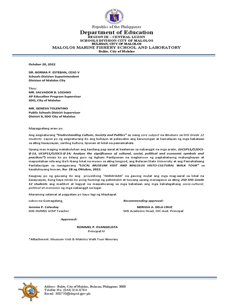 Principal Letter | PDF