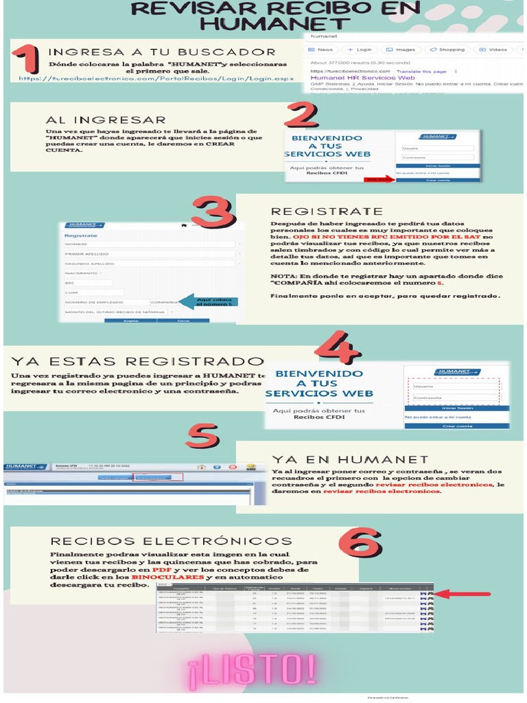 Visuliza Tus Recibos en HUMANET | PDF