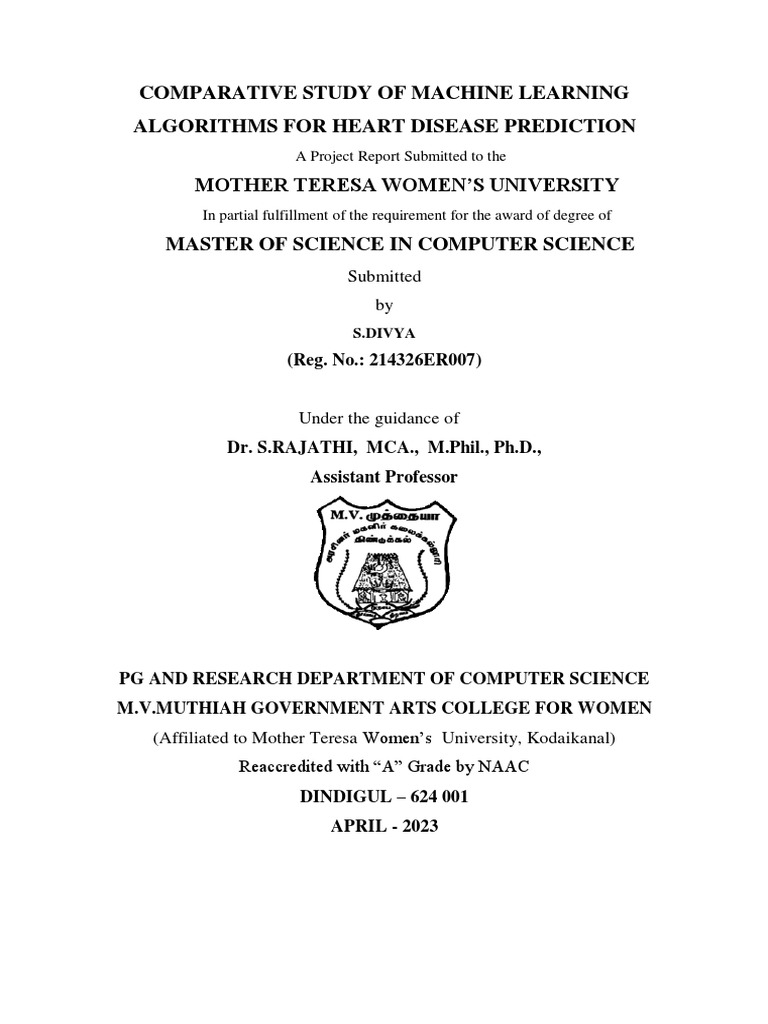 Project Report Divii | Download Free PDF | Support Vector Machine | Machine Learning