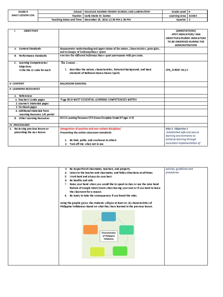 Grade-9 COT1 DLP Q2 Carla-Marie-Santos | PDF | Teachers | Learning