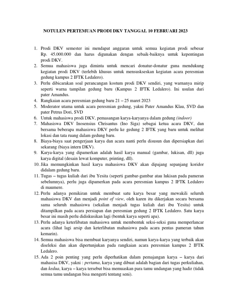Rapat Pertemuan Prodi DKV | PDF | Seni