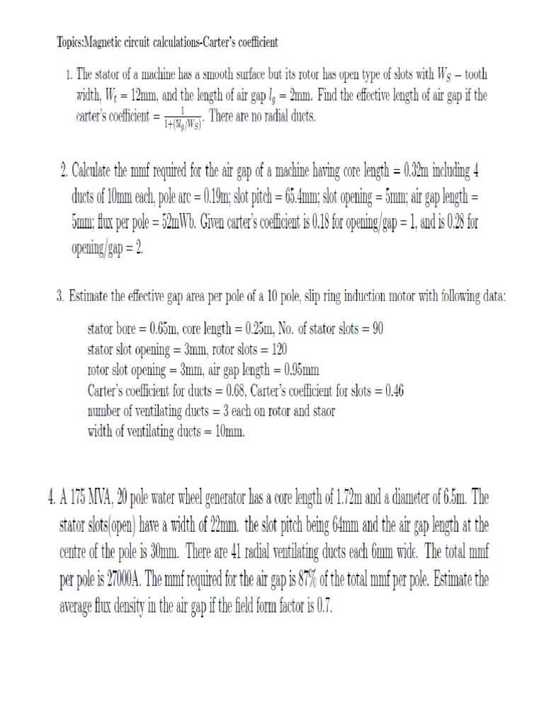 Tutorial 1 EE 8002 Unit 1 | PDF