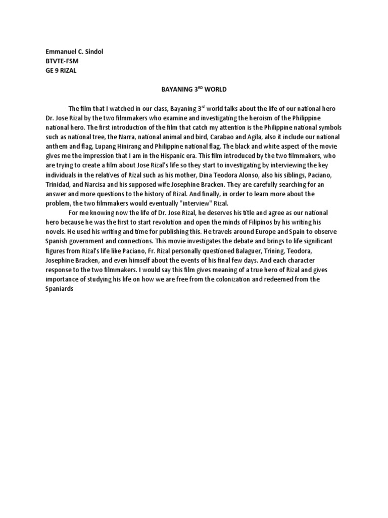 Bayaning 3rd World GE 9 | PDF