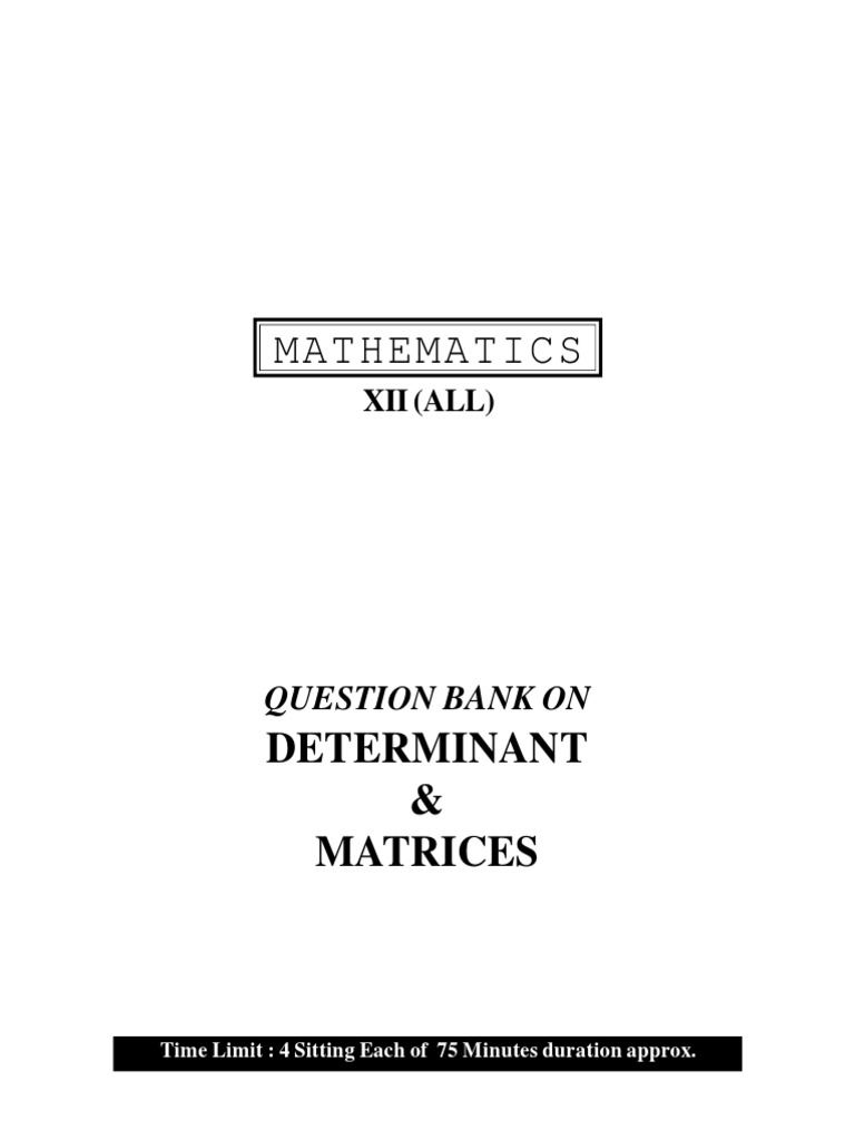 Determinant & Matrices | PDF | Determinant | Abstract Algebra