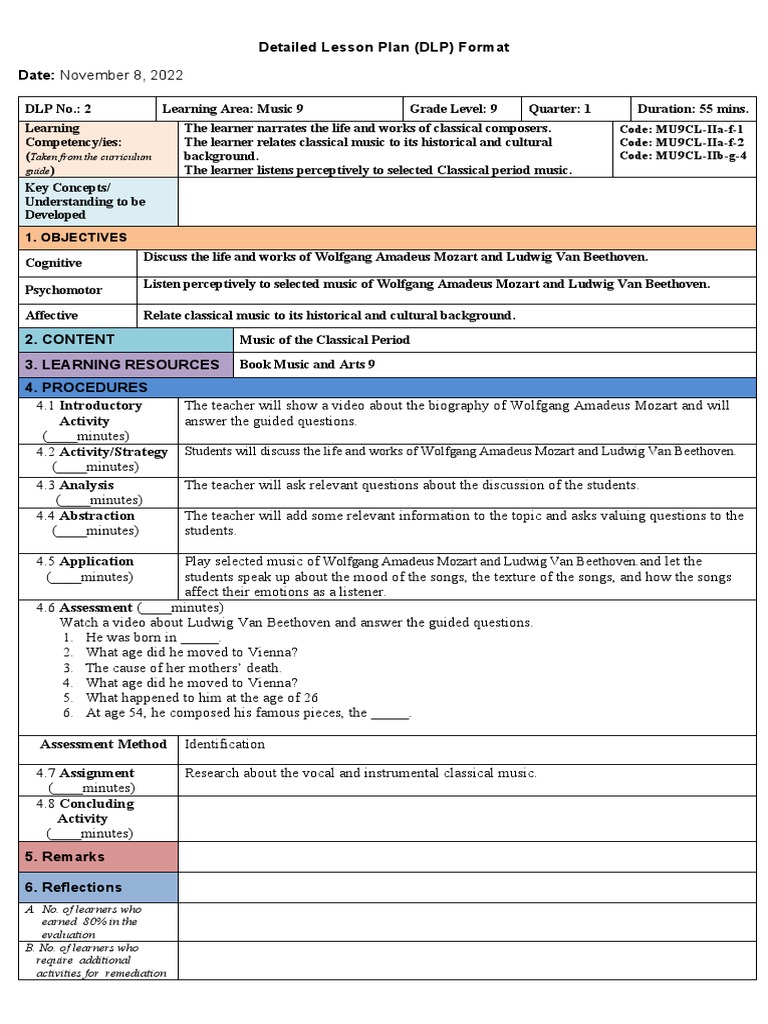 Music 2nd Lesson | PDF | Learning | Lesson Plan