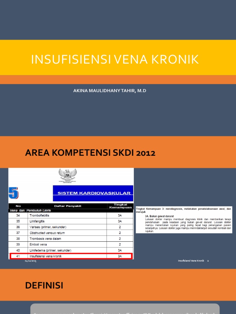 Insufisiensi Vena Kronik: Akina Maulidhany Tahir, M.D | PDF | Vein ...