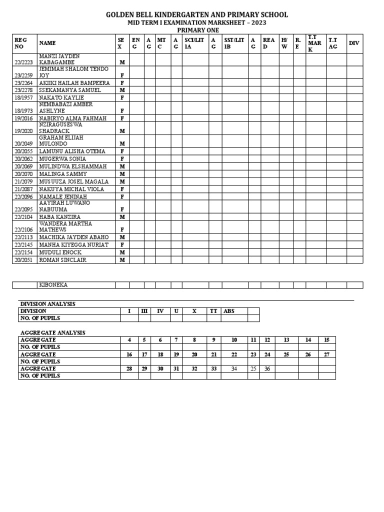 Mark Sheet | PDF | Schools | Educational Stages
