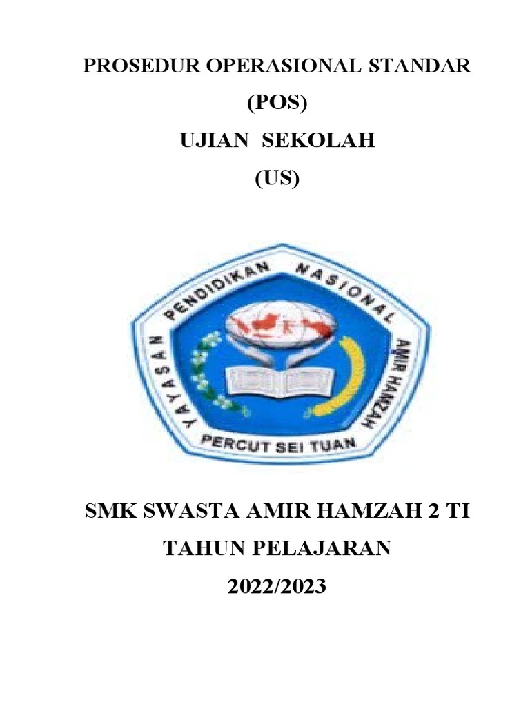 (POS) Ujian Sekolah (US) : Prosedur Operasional Standar | PDF