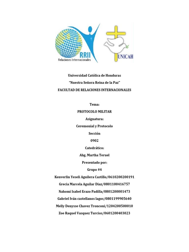 Ejemplos de Protocolo Militar en Honduras | PDF | Oficial general | Militar