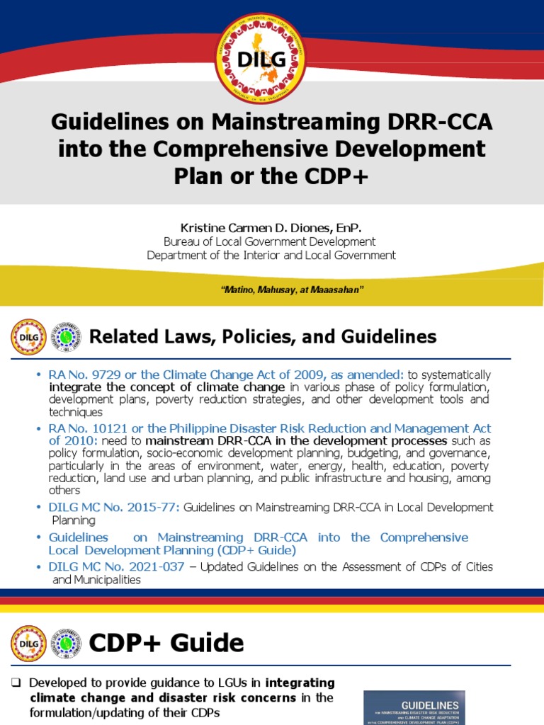 Guidelines On Mainstreaming DRR-CCA Into The Comprehensive Development ...